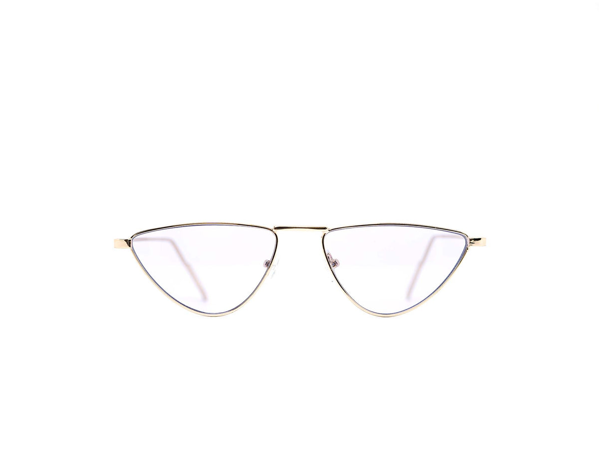 Trinity - Trendy slim minimalistic triangular metal color sunglasses ...